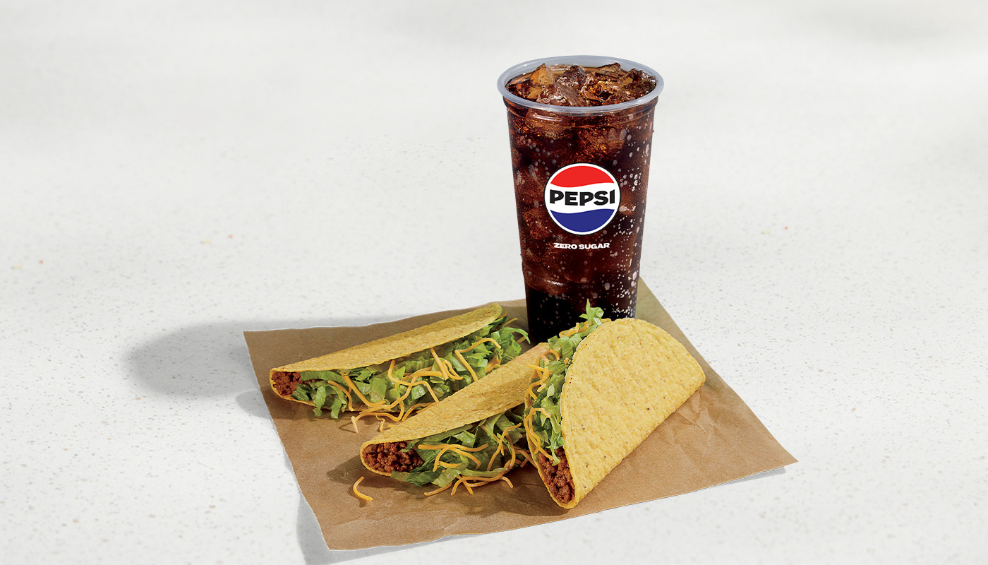 3 Beef Crunchy or Soft Tacos Combo | Build Yours! Taco Bell